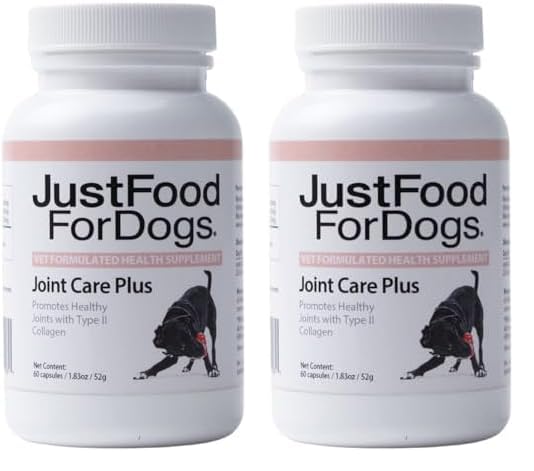 JustFoodForDogs Joint Care Plus, Dog Joint Supplement, Type II Collagen & Chondroitin Sulfate - 60 Count