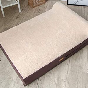 KOPEKS Jumbo Orthopedic Dog Bed - 7-inch Thick Memory Foam Pet Bed with Pillow with Removable Cover & Free Waterproof Liner - for Large Breed Dogs, XL, Brown-Plush Top