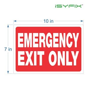 Emergency Exit Only Signs Stickers, 2 Pack 10x7 Inch – Premium Self-Adhesive Vinyl Decal, Laminated for Ultimate UV, Weather, Scratch, Water & Fade Resistance, Indoor & Outdoor