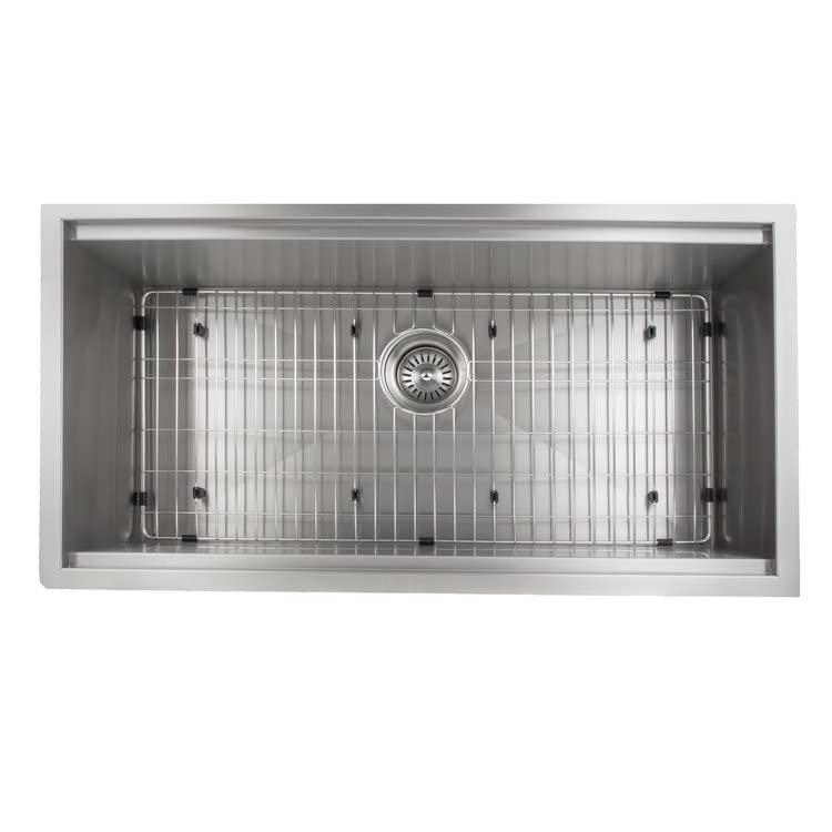 ZLINE 33" Garmisch Undermount Single Bowl Stainless Steel Kitchen Sink with Bottom Grid and Accessories (SLS-33)