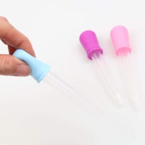 homEdge Liquid Dropper, 9 PCS Silicone and Plastic Droppers – 5 ML Pipettes for Candy Making and Kitchen Gummy Making, Measuring doses of MCT oil – (Blue+Pink+Purple)