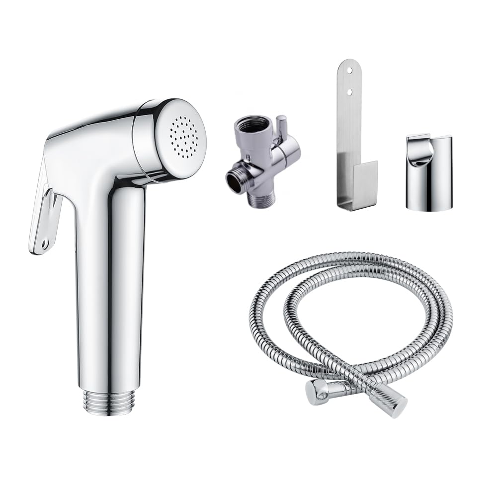 REWEE Handheld Bidet Sprayer for Toilet, Cloth Diaper Sprayer, Portable Toilet, Shattaf with Bidet Hose