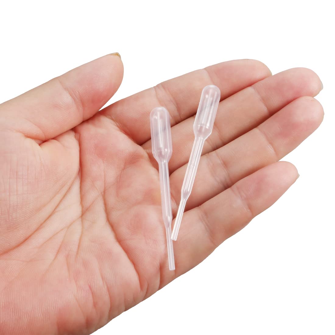 uxcell 50 Pcs Plastic Disposable Pipettes 0.2ml, Clear Transfer Pasteur Pipettes, 61mm Length, Liquid Dropper for Lab