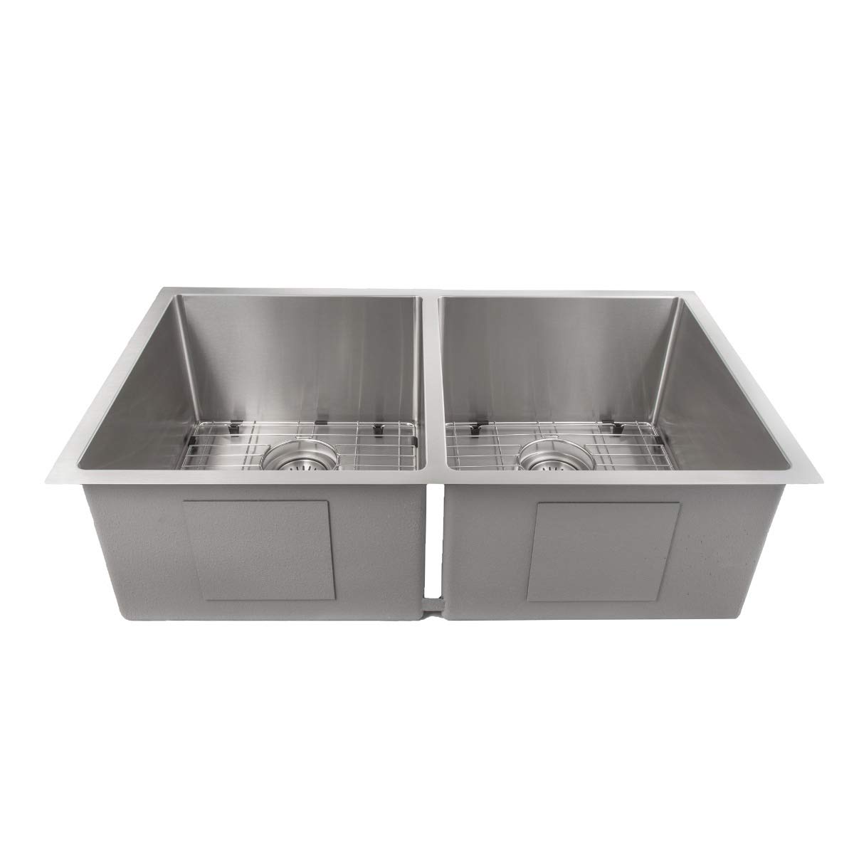 ZLINE 33" Anton Undermount Double Bowl Stainless Steel Kitchen Sink with Bottom Grid (SR50D-33)