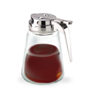 Glass Bottle Syrup Pitcher Honey Maple Syrup Dispenser Retracting Spout 12 oz