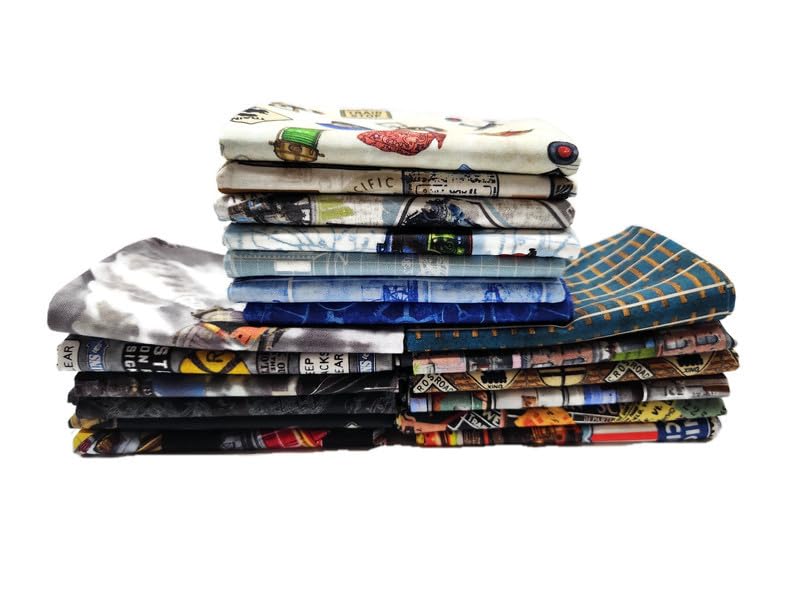 10 Fat Quarters Assorted Trains Locomotive Engine Railway Railroads Tracks Trains Signs Express Engineer Transportation Fat Quarter Bundle M491.04