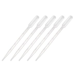 uxcell 20 pcs plastic disposable pipettes 5ml, clear graduated transfer pipettes, 205mm length, liquid dropper for lab