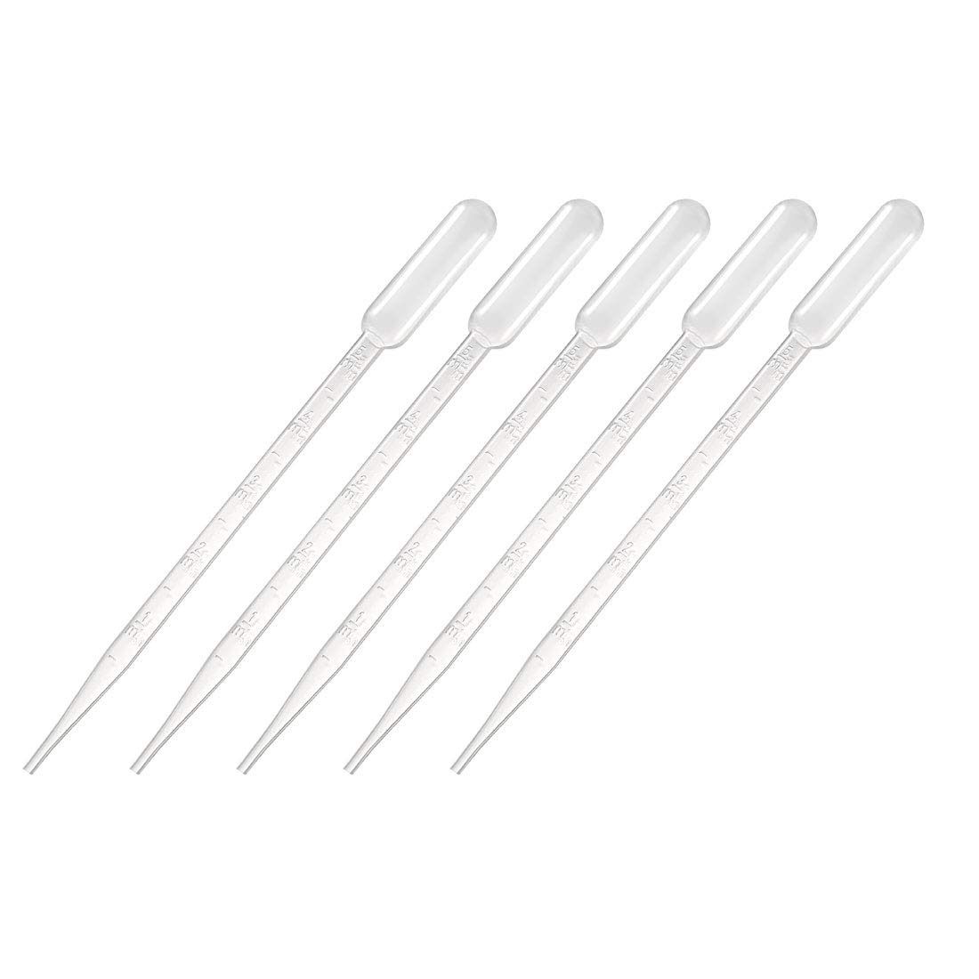 uxcell 20 Pcs Plastic Disposable Pipettes 5ml, Clear Graduated Transfer Pipettes, 205mm Length, Liquid Dropper for Lab