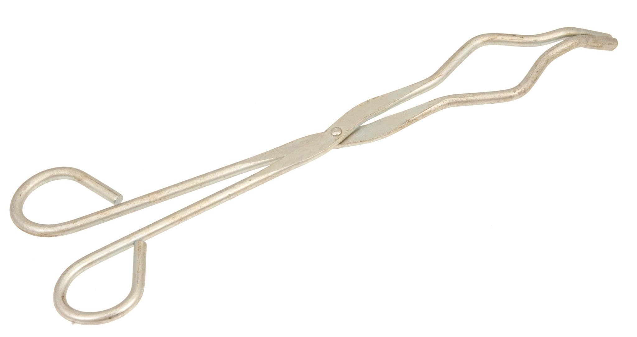 EISCO Crucible Tongs with Bow- Straight, Serrated Tips - Metal - 9.5" long