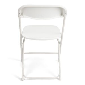 EventStable TitanPRO White Plastic Folding Chair - Lightweight Foldable Outdoor Chair - Durable Patio Chairs - Chairs Set for Parties Banquet Events - 100 Pack