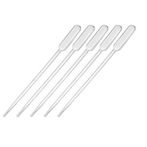 uxcell 20 pcs plastic disposable pipettes 0.5ml, clear transfer pasteur pipettes, 112mm length, liquid dropper for lab