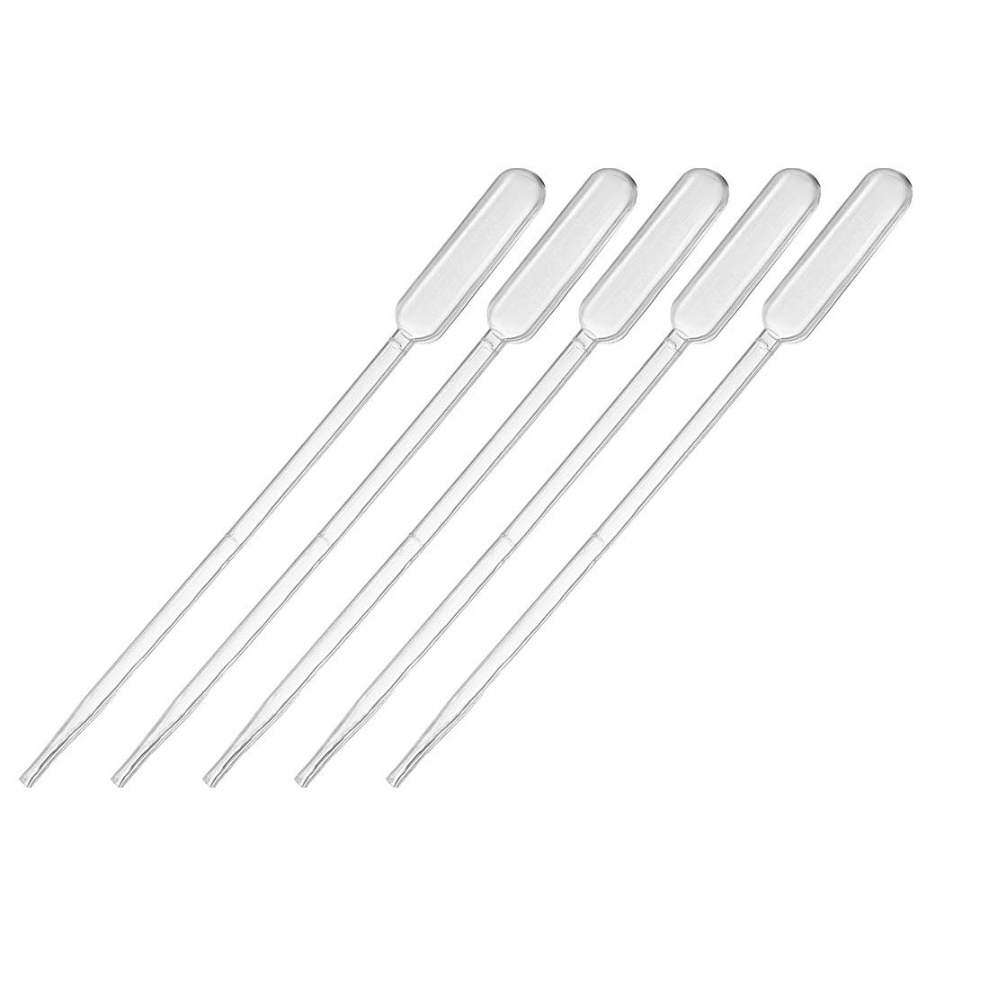 uxcell 20 Pcs Plastic Disposable Pipettes 0.5ml, Clear Transfer Pasteur Pipettes, 112mm Length, Liquid Dropper for Lab