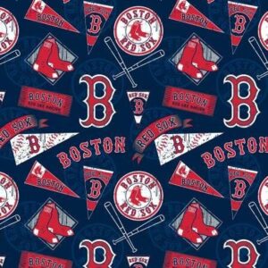 boston red soxs mlb baseball 58" wide 100% cotton fabric by the yard