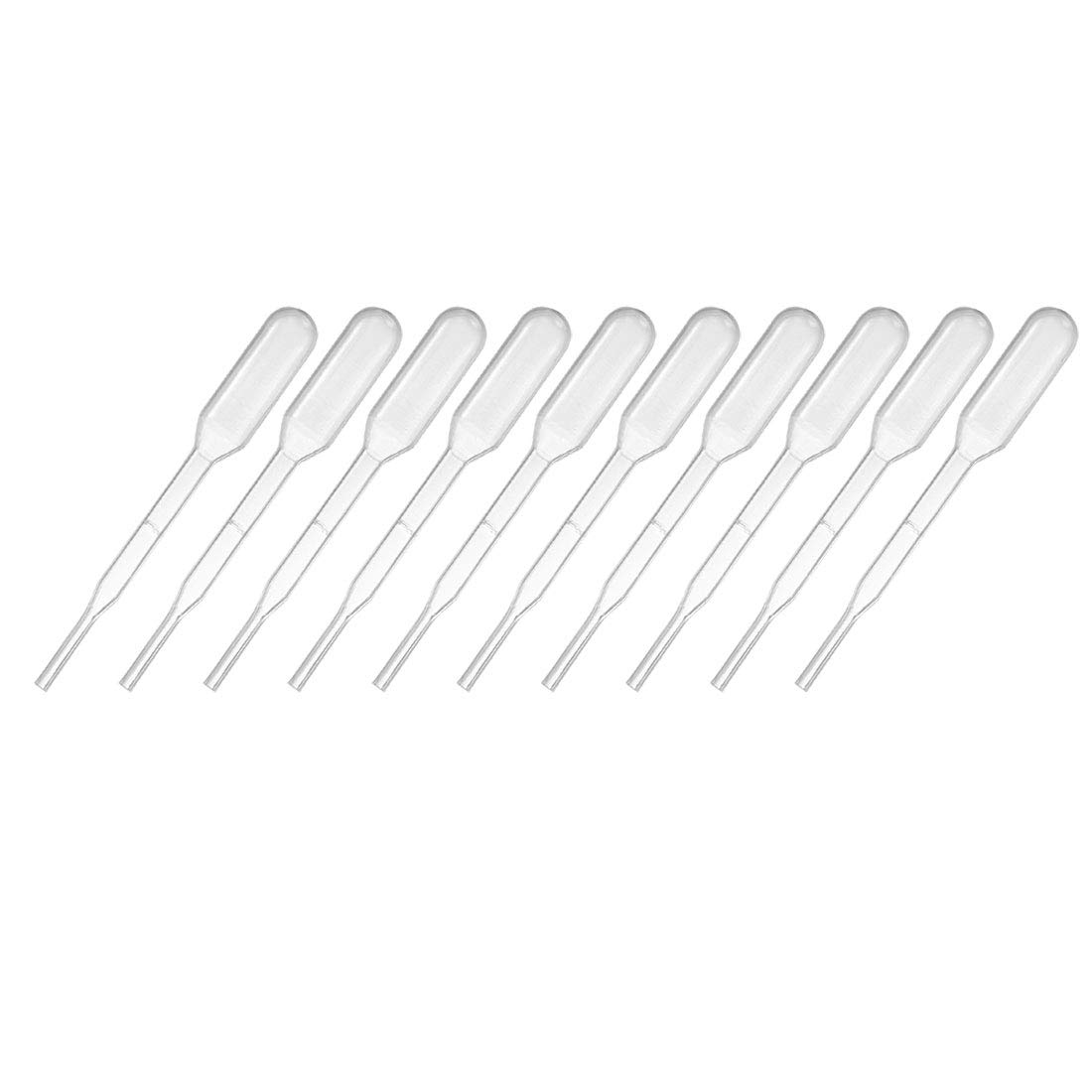 uxcell 50 Pcs Plastic Disposable Pipettes 0.2ml, Clear Transfer Pasteur Pipettes, 61mm Length, Liquid Dropper for Lab