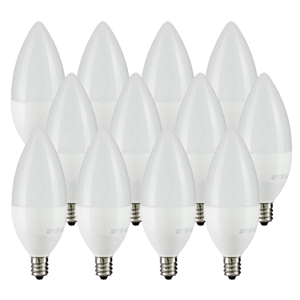 PROCURU [12-Pack] E12 Candelabra LED Bulbs, 2700K Soft White, 4 Watts (40W Equivalent), Non-Dimmable, 280 Lumens, Chandelier Candle Base