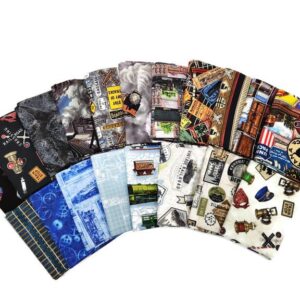 10 Fat Quarters Assorted Trains Locomotive Engine Railway Railroads Tracks Trains Signs Express Engineer Transportation Fat Quarter Bundle M491.04