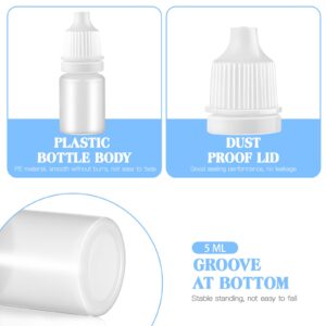 SUPVOX 10PCS Plastic Squeezable Dropper Bottles Empty Drop Bottles Essential Oil Squeeze Bottle Refillable Containers with Caps 5ml