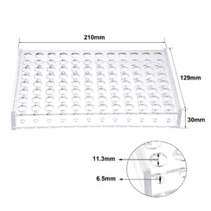 uxcell Test Tube Rack Holder Lab Stand Acrylic 96-Well Clear for 0.2ml,1.5ml