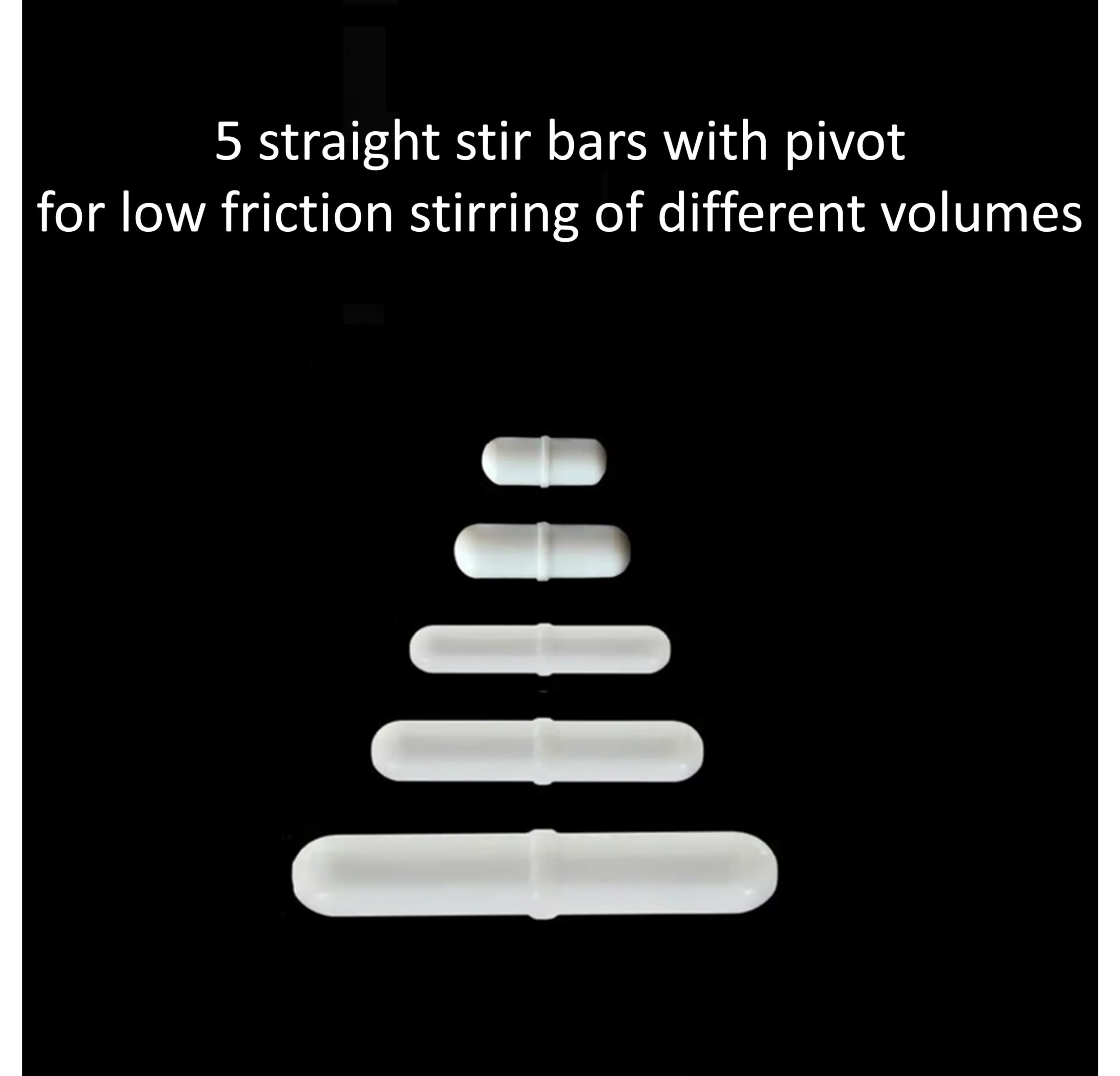 Microyn 7pcs PTFE Stir Bars Set for Magnetic Stirrer Mixer (Five Straight Bars of 15,20,25 35 and 50 mm, One Cross-Shaped Bar of 38 mm, and One Stir Bar Retriever of 250 mm)