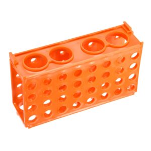 uxcell 4 way tube rack polypropylene 80-well orange for 0.5ml, 1.5ml, 1.8ml, 10ml, 15ml, 50ml