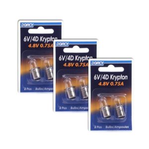 dorcy 6-volt/4d-4.8-volt, 0.75a bayonet base krypton replacement bulb (3)