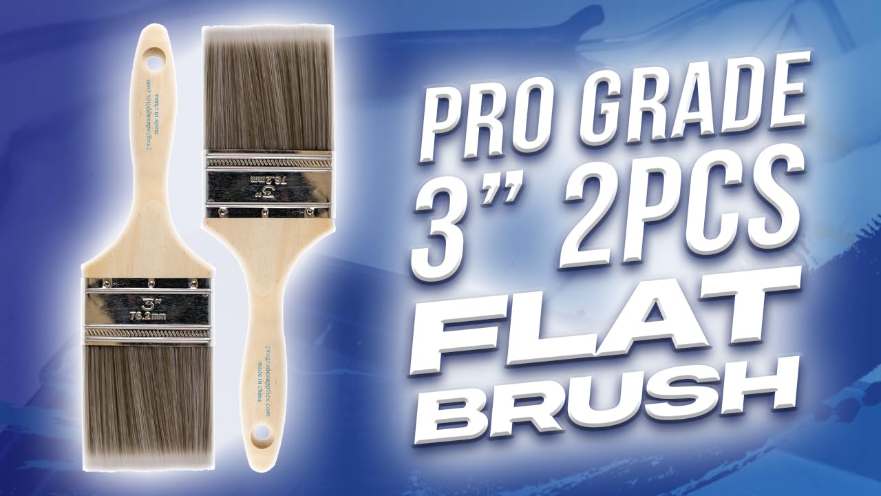 Pro Grade - Paint Brushes - 2Ea 3" Flat Brushes