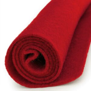 red - wool felt oversized sheet - 20% wool blend - 1 12x18 inch sheet