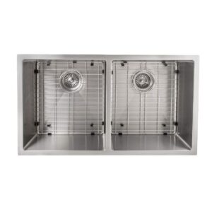 ZLINE 33" Anton Undermount Double Bowl Stainless Steel Kitchen Sink with Bottom Grid (SR50D-33)