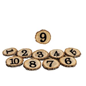 freci 10pcs 1-10 wedding table numbers wooden table numbers hanging wood slice wedding table centerpieces for arts crafts wall decor wedding diy projects