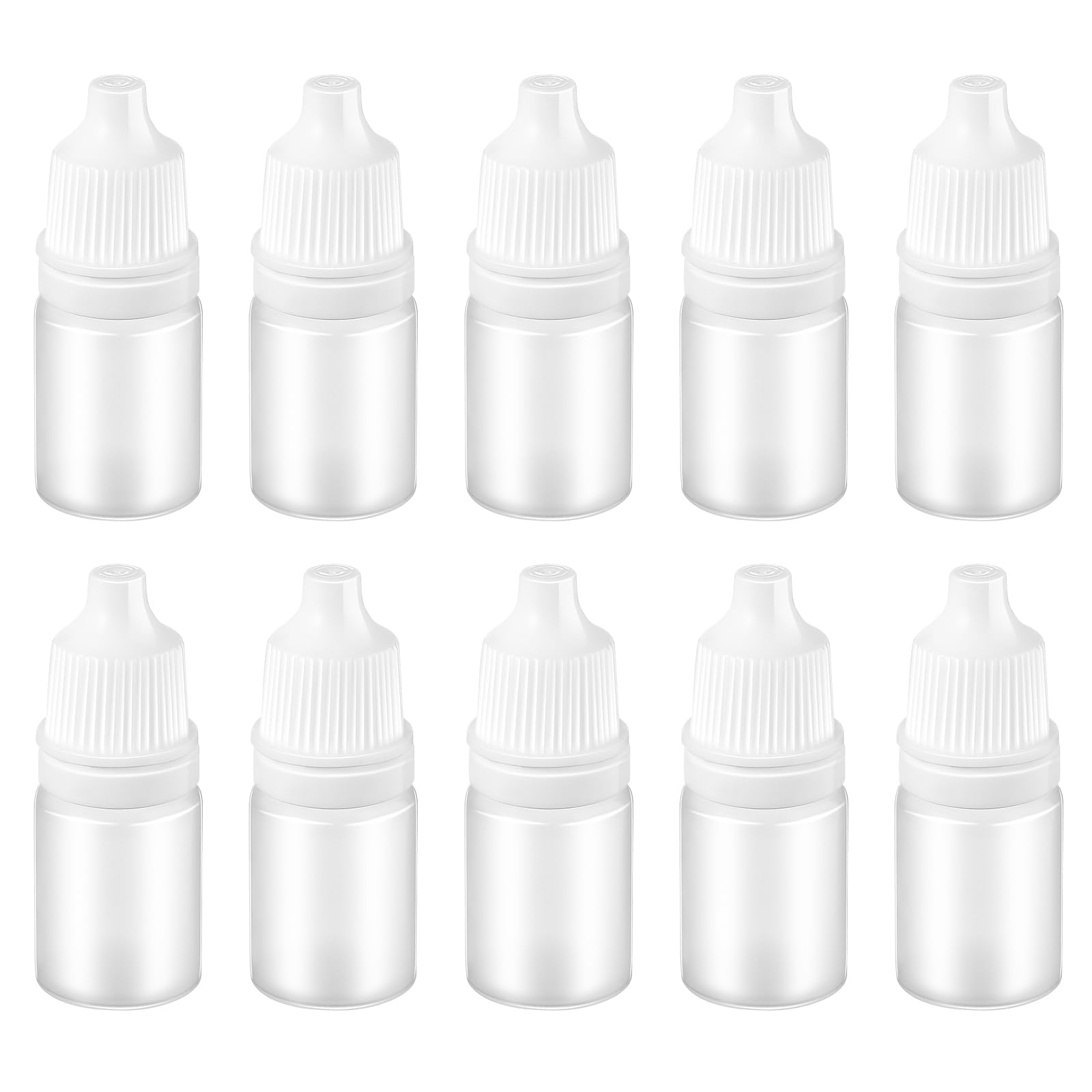 SUPVOX 10PCS Plastic Squeezable Dropper Bottles Empty Drop Bottles Essential Oil Squeeze Bottle Refillable Containers with Caps 5ml