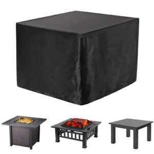 womaco heavy duty square patio fire pit/table cover, waterproof outdoor furniture cover (36" x 36" x 20", black)