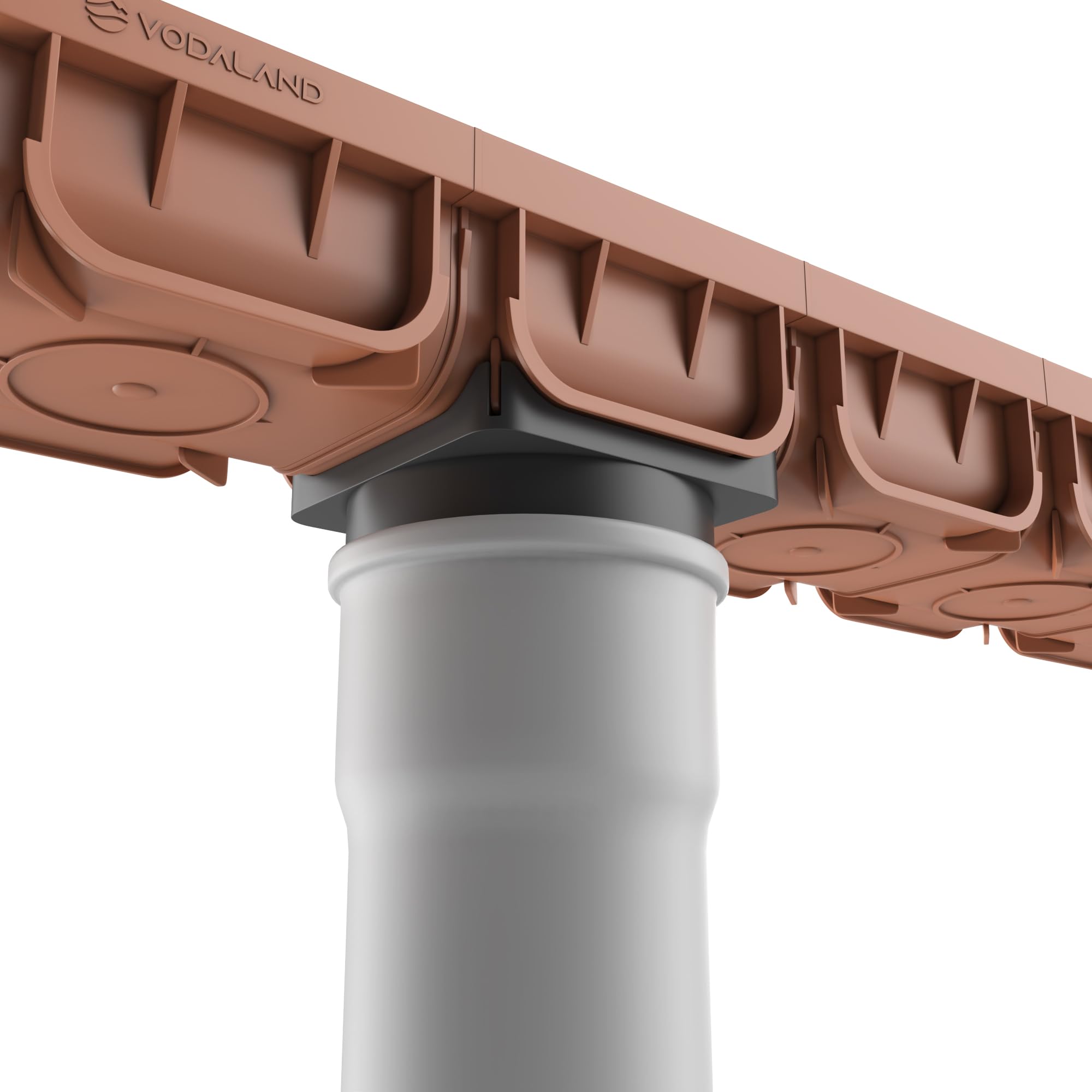 Vodaland - 4 Inch Trench Drain System with Grate - Terracotta - Easy 2 (5)