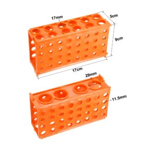 uxcell 4 Way Tube Rack Polypropylene 80-Well Orange for 0.5ml, 1.5ml, 1.8ml, 10ml, 15ml, 50ml