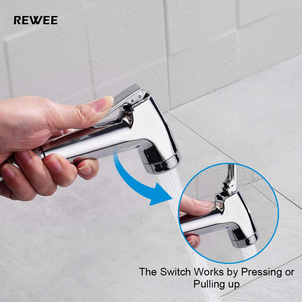 REWEE Handheld Bidet Sprayer for Toilet, Cloth Diaper Sprayer, Portable Toilet, Shattaf with Bidet Hose