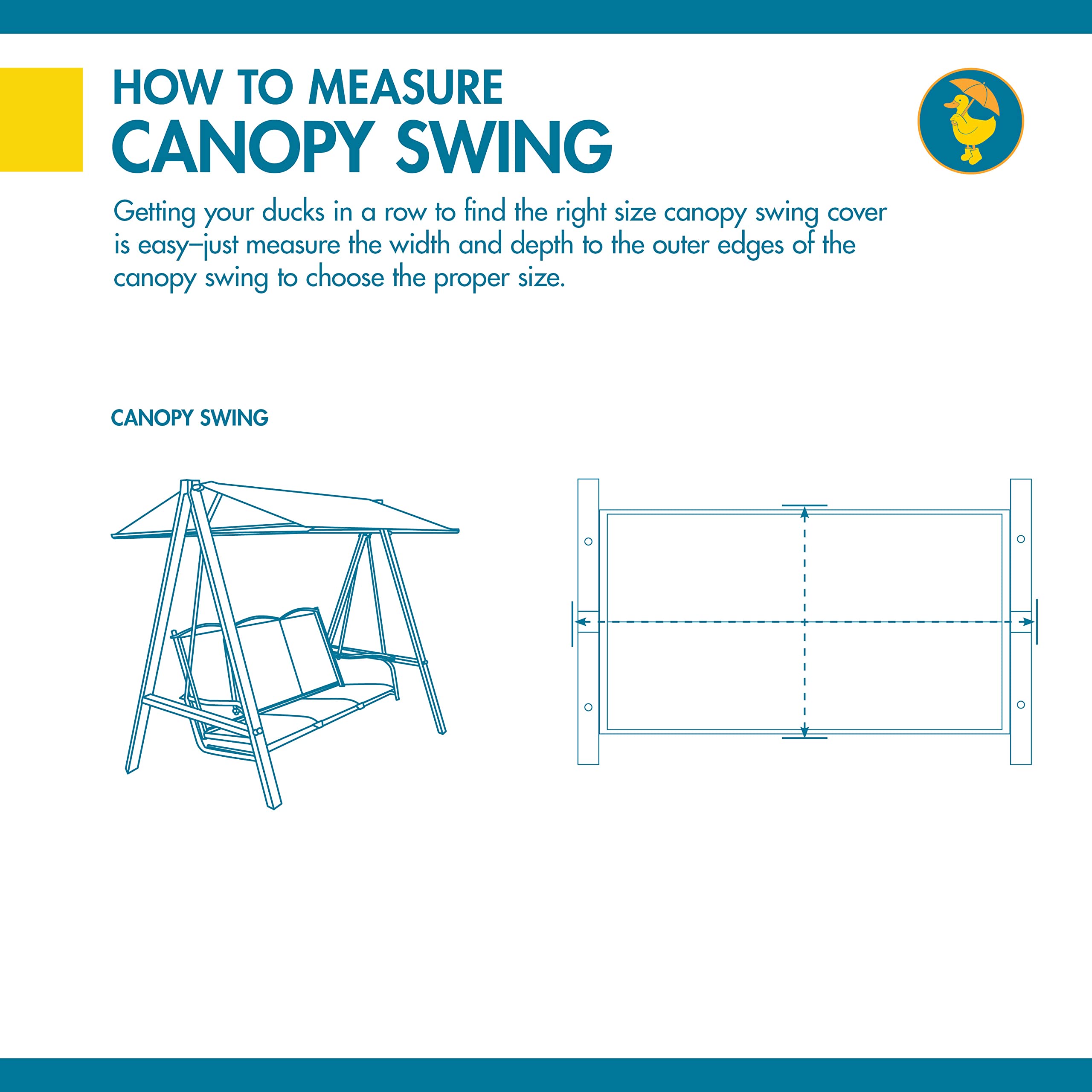 Duck Covers Essential Water-Resistant 90 Inch Canopy Swing Cover, Outdoor Swing Cover