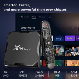 TV Box Android 9.0,Smart Media Player 4+32GB HD Android Box S905x3,Support 4K/3D 2.4&5 GHz WiFi BT 4.0 Android TV Box with Remote (32GB)