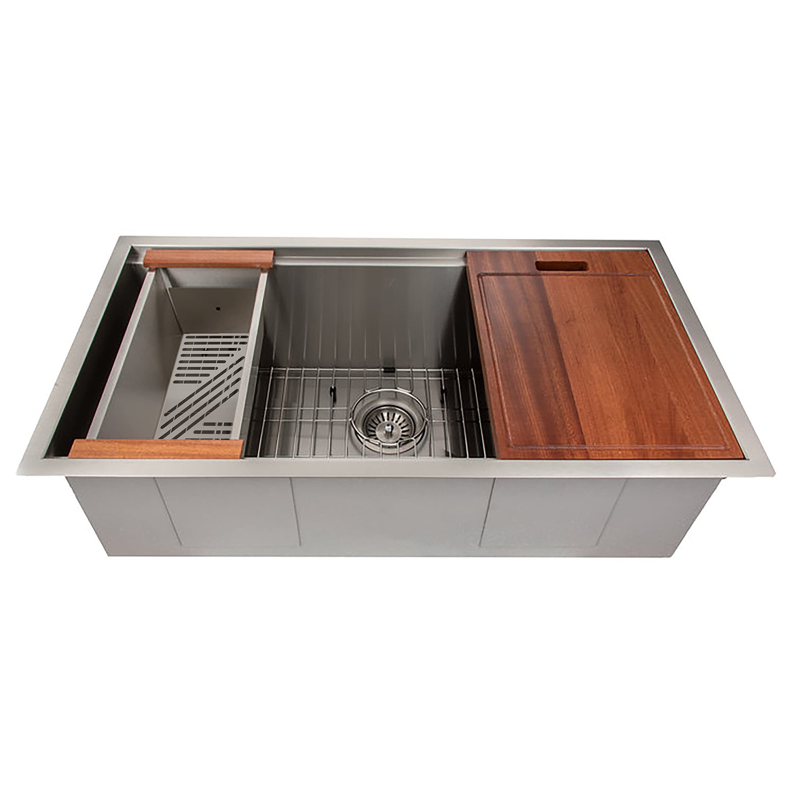 ZLINE 33" Garmisch Undermount Single Bowl Stainless Steel Kitchen Sink with Bottom Grid and Accessories (SLS-33)