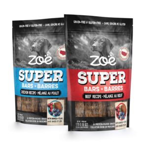 Zoe Super Bar Natural Dog Treats, Protein-Packed, Grain-Free and Gluten-Free, Made in The USA Only, Beef Recipe, 6 oz, 92017