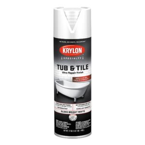 krylon k04502007 tub & tile ultra repair finish spray paint, aerosol, bright white, 17 ounce