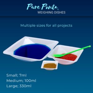 Weigh Boats Medium - 125 Pack 100ml Plastic Disposable Trays for Scale, Square Weighing Dishes for Powder Weight, Epoxy, Food Sample Tray - Pour Boat, Anti-Static Polystyrene Lab Dish, Container Pans