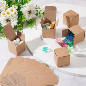 BENECREAT 50PCS Gift Boxes Brown Paper Boxes Party Favor Boxes 1.5x1.5x1.5 Inches with Lids for Gift Wrapping, Wedding Party Favors, Mother's Day Festival Gift Packaging