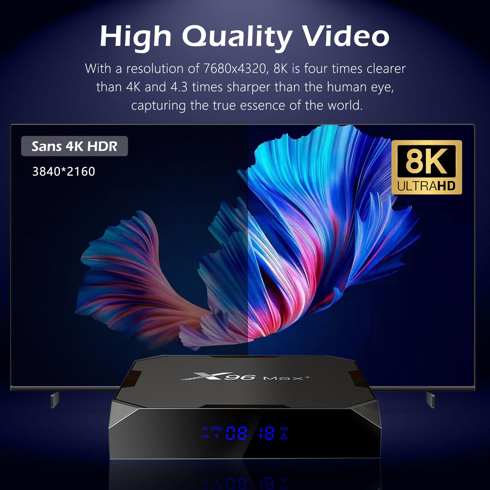 TV Box Android 9.0,Smart Media Player 4+32GB HD Android Box S905x3,Support 4K/3D 2.4&5 GHz WiFi BT 4.0 Android TV Box with Remote (32GB)