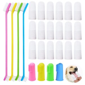 vqvaaq dog toothbrush cat & dog toothbrush soft bristle pet toothbrush combo pack for the dental care of your small to large dogs, cats, most pets