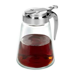 glass bottle syrup pitcher honey maple syrup dispenser retracting spout 12 oz