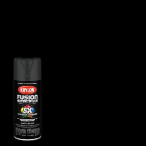 12 oz Krylon K02754007 Black Fusion All-In-One Paint & Primer Spray Paint, Matte