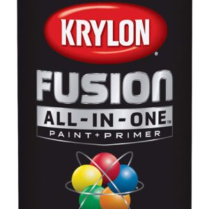 12 oz Krylon K02754007 Black Fusion All-In-One Paint & Primer Spray Paint, Matte