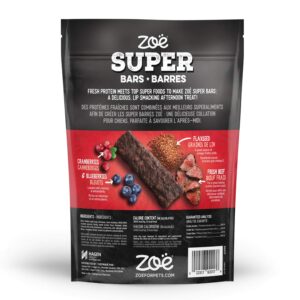 Zoe Super Bar Natural Dog Treats, Protein-Packed, Grain-Free and Gluten-Free, Made in The USA Only, Beef Recipe, 6 oz, 92017