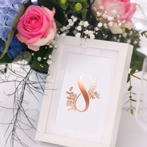 Rose Gold Table Numbers for Wedding by Sweetzer & Orange - 1 to 25 Elegant Table Number Cards for Weddings, Bar Mitzvah, Quinceanera Decorations, Restaurant and More! Premium Paper Table Numbers