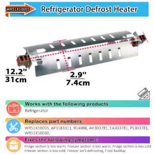 Ansoon WR51X10055 Refrigerator Defrost Heater Kit, Temperature Sensor WR55X10025, WR50X10068 High Limit Thermostat, Replacement Part Compatible For GE Refrigerators