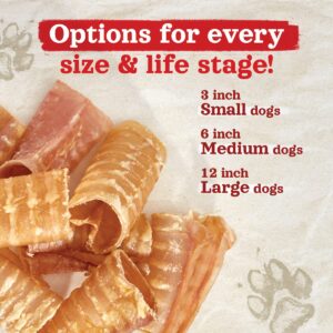 Natural Farm Top Premium Beef Trachea Dog Chews (3 Inch, 12 Pack), Natural Source of Glucosamine and Chondroitin for Hip and Joint Health, High-Protein, 100% Beef Trachea